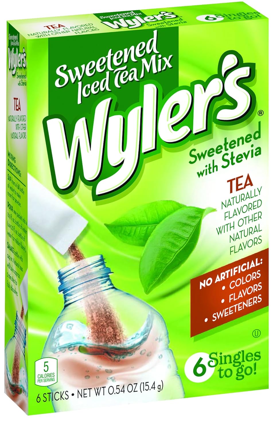 Amazon.com : Wyler's Sweetened with Stevia Tea Singles to Go Drink Mix ...