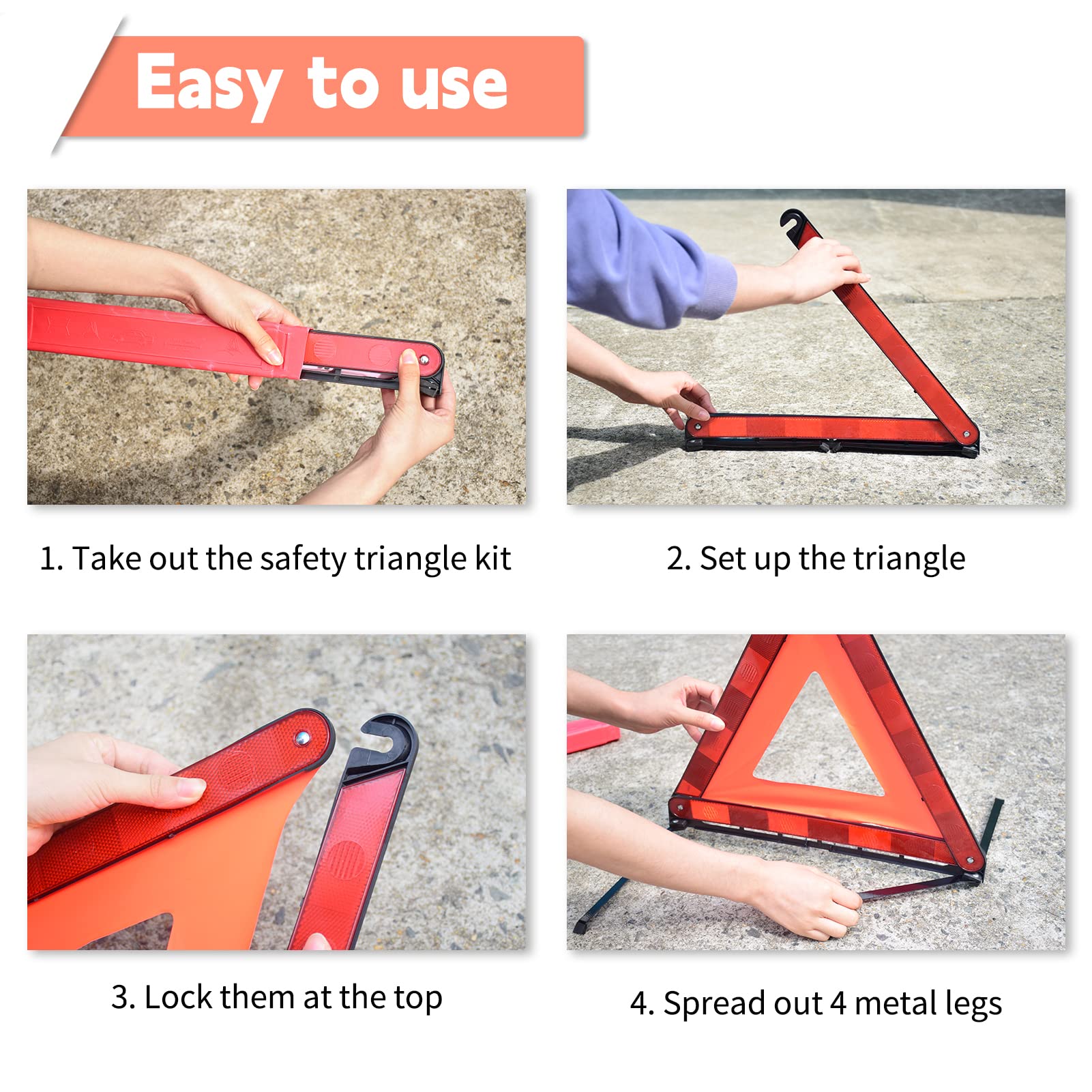 Mua Warning Triangle, Foldable Safety Triangle, Triple Warning Kit ...