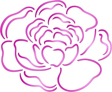 Amazon.com: Peony Stencil -10.5 x 8.5 inch - Reusable Large Flower ...