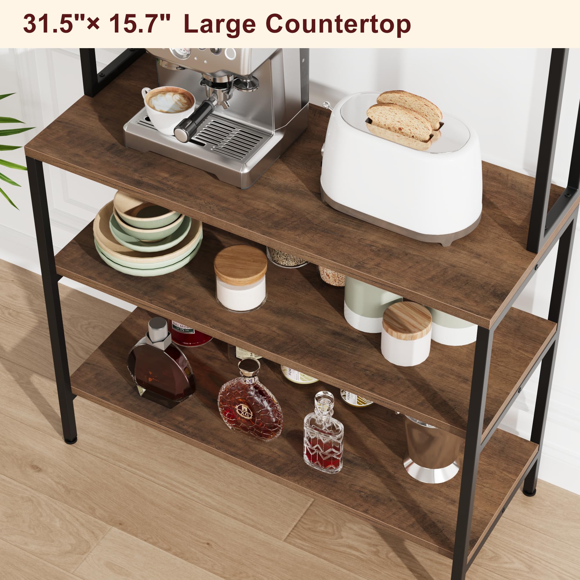 Mua Bakers Rack with Storage, 5-Tier Free Standing Kitchen Shelves ...