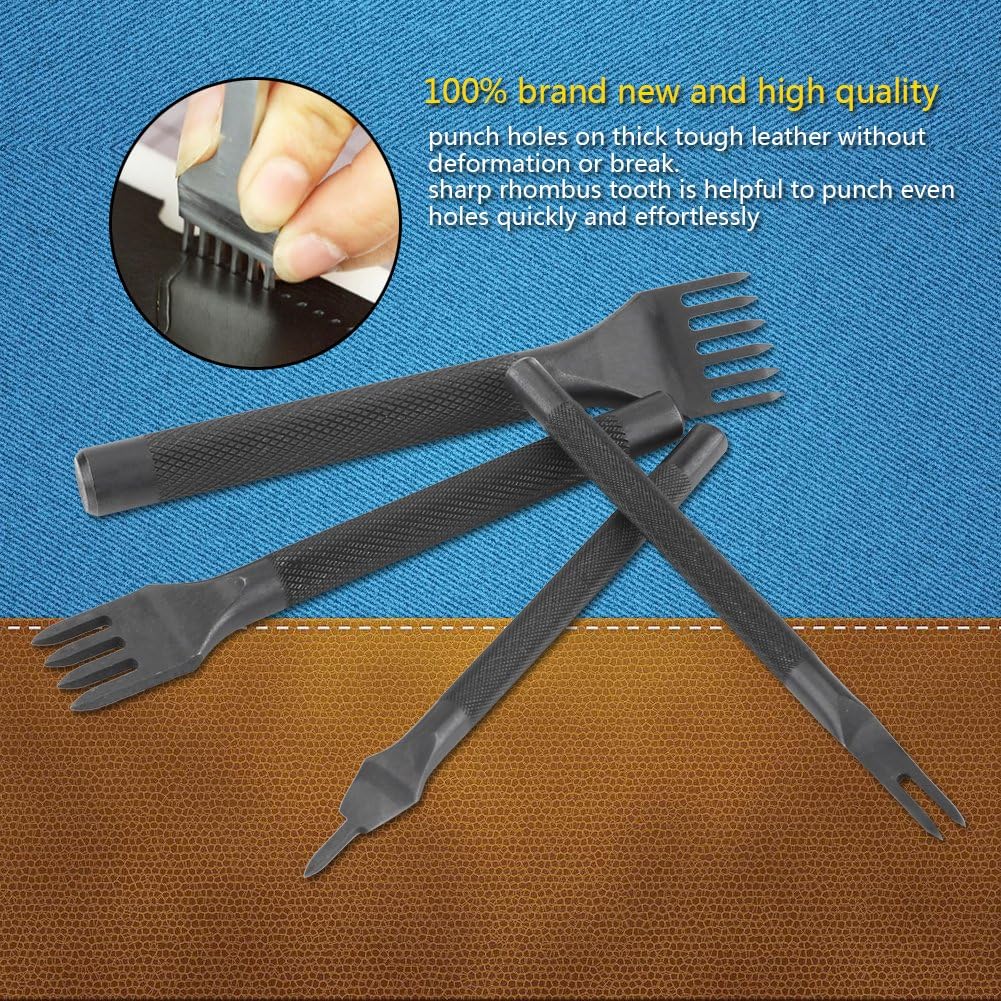 Steel DIY Diamond Lacing Stitching Chisel Set Leather Craft Kits ...