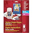Avery Sticker Paper, Matte White, 8.5 x 11 Inches, Inkjet Printers, 15 ...