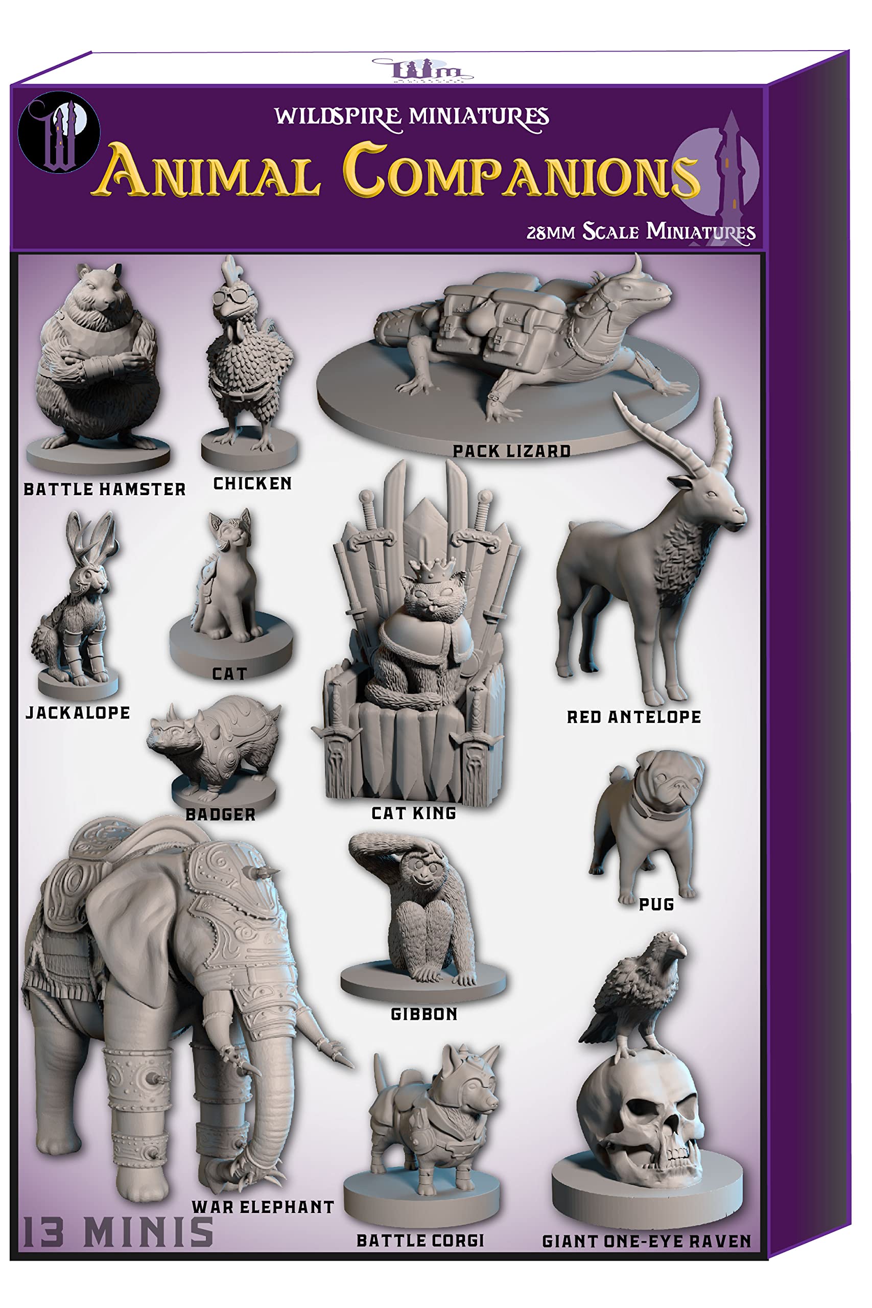 Mua 13 Animal Figures for DND Miniatures 28mm Unpainted Dungeons and ...