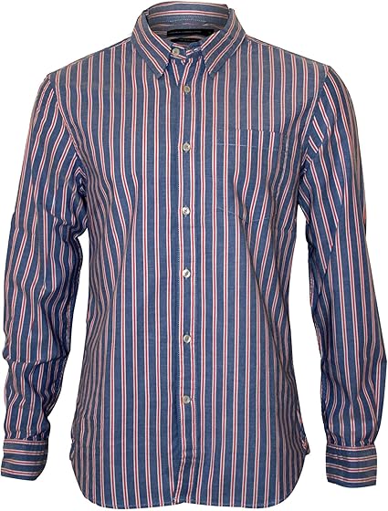 French Connection Regular Stripe Men's Shirt, Blue: Amazon.co.uk: Clothing