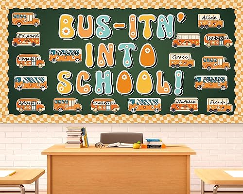 gisgfim Back to School Bulletin Board Decoration Set Groovy Hippie ...