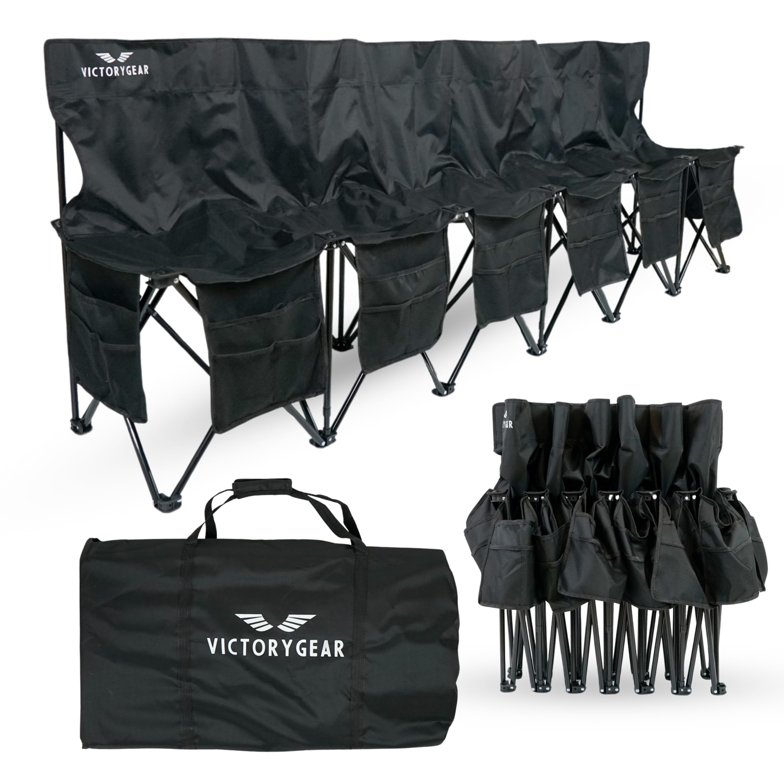 VictoryGear Soccer Bench - Team Bench Soccer 6 Seats - Foldable Soccer ...