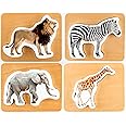 Amazon.com: Wooden Montessori Animal Puzzles for Toddlers 2+ Years ...