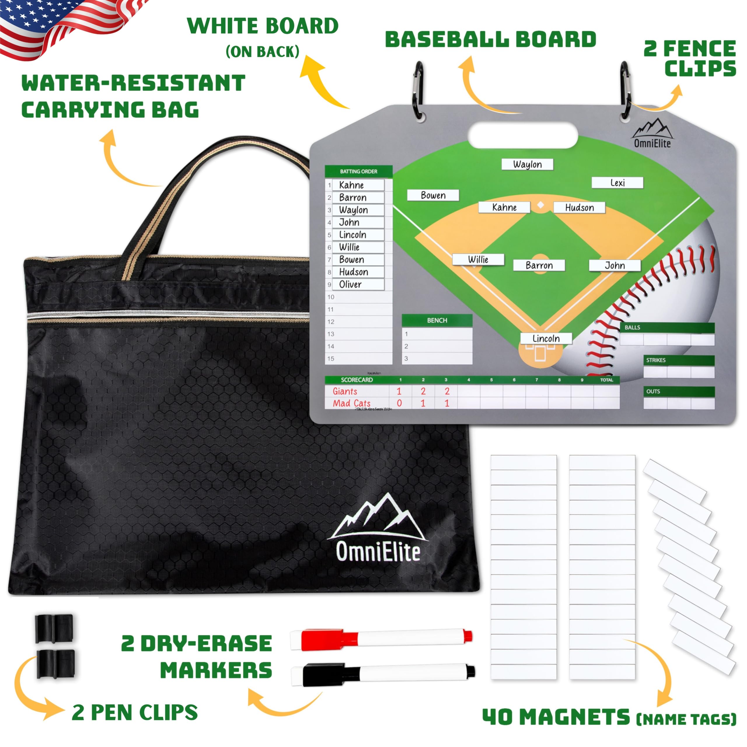 Mua Magnetic Baseball Lineup Board for Dugout | Softball & Baseball ...