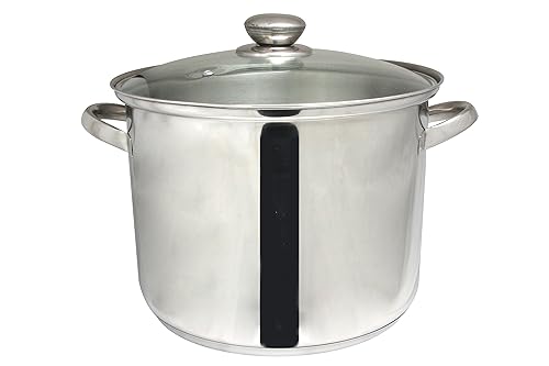 Large cooking pot stockpot stainless steel 10 litres boiling pan ...