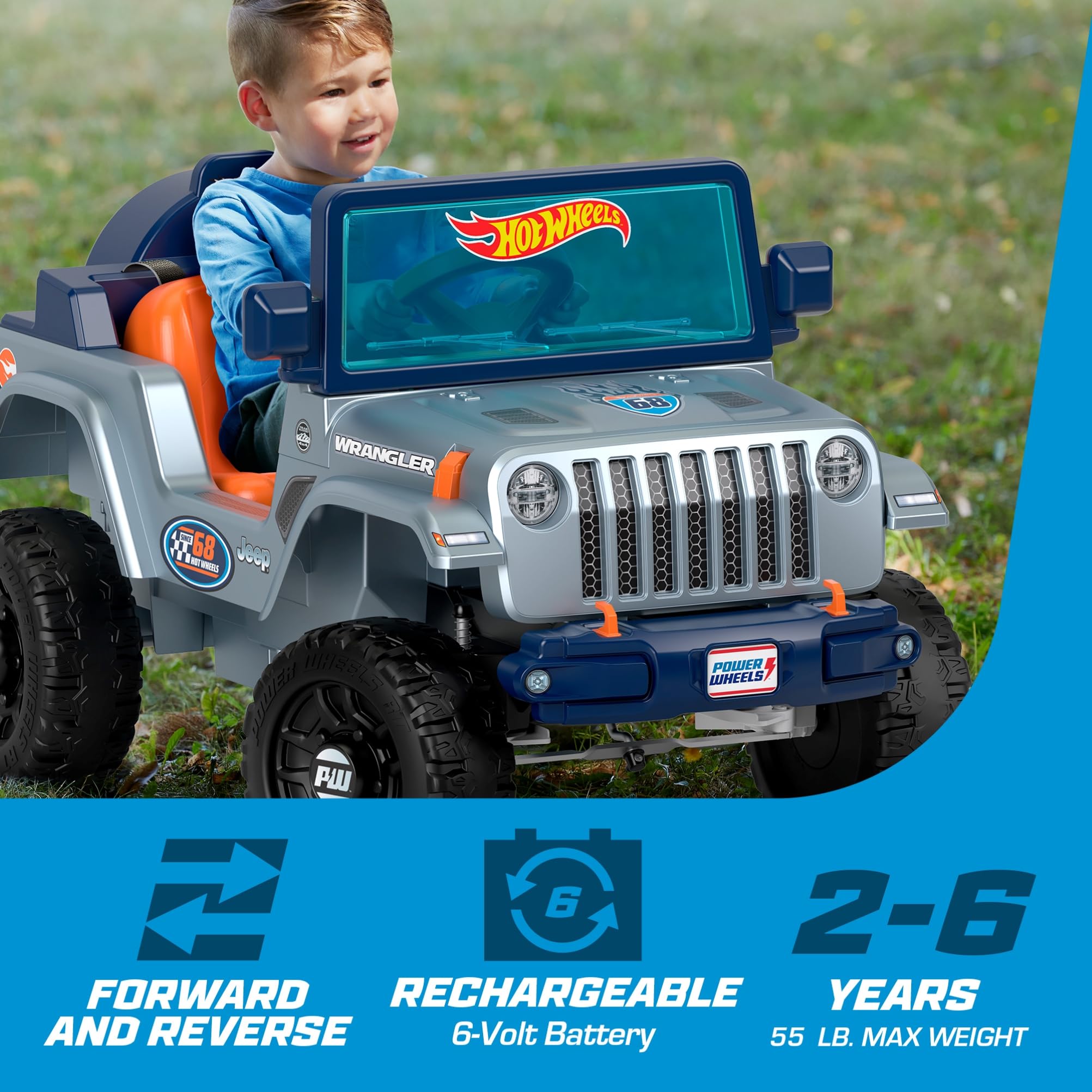 Mua Power Wheels Hot Wheels Jeep Wrangler Toddler Ride-On Toy with ...