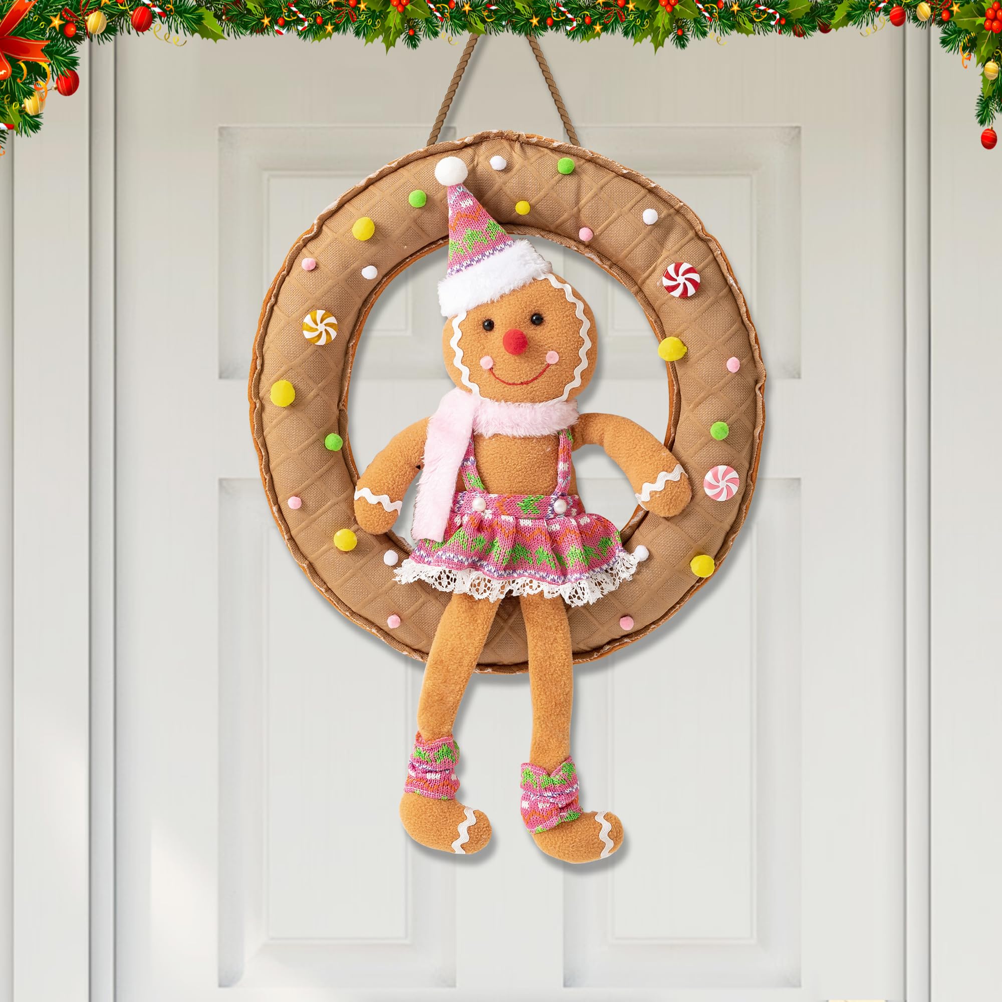 Colfiguorna Merry Christmas Door Decoration, Gingerbread Man Xmas ...