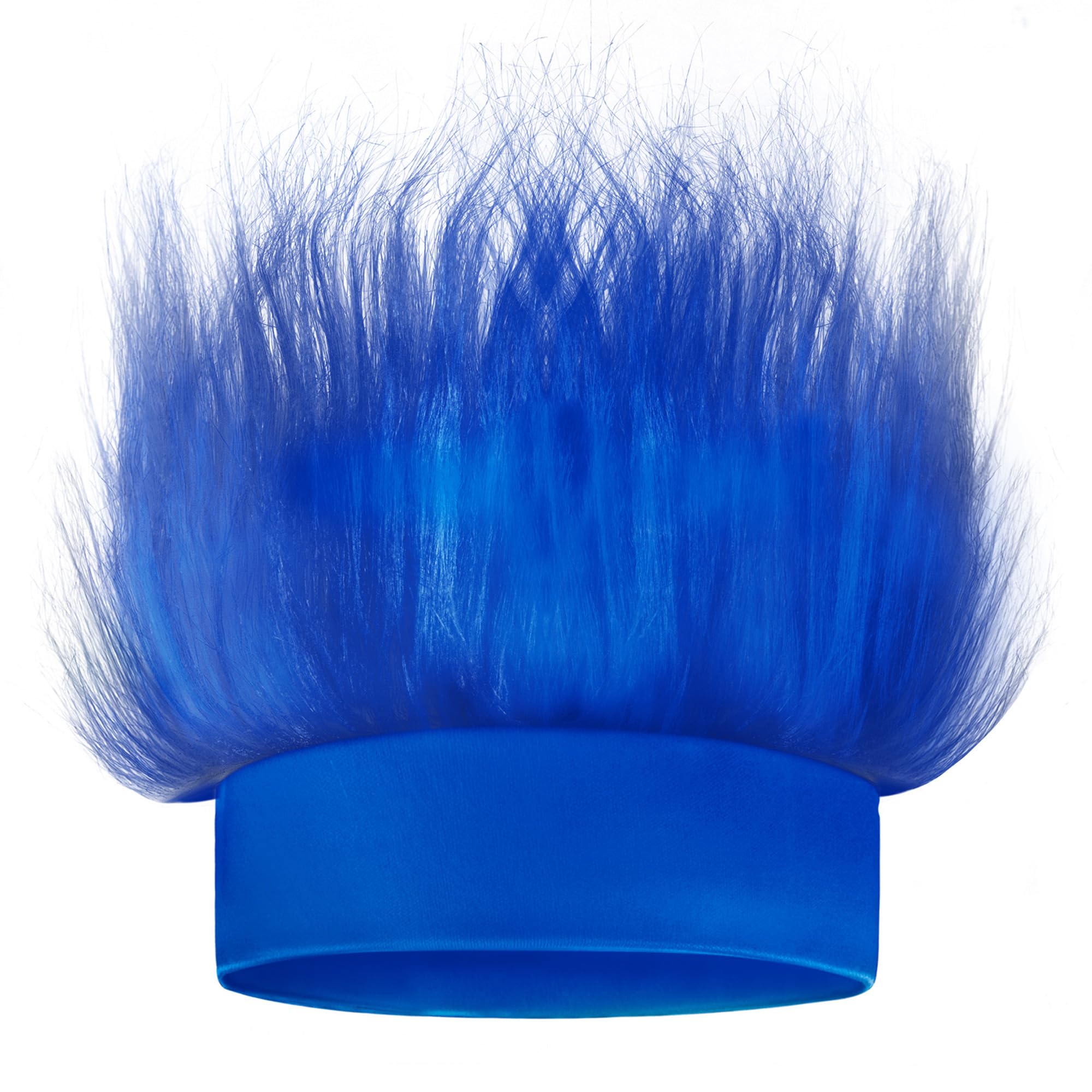 Novelty Place Blue Hairy Costume Headband - Fun and Fuzzy Crazy Hair ...