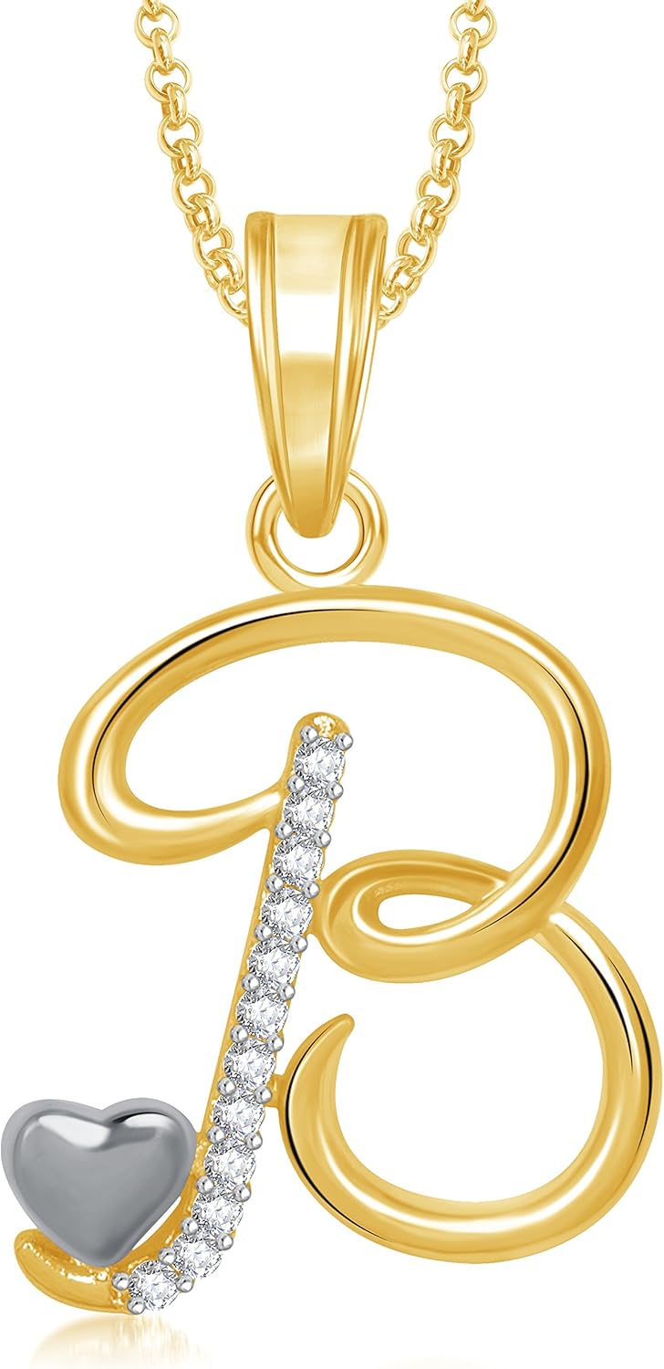 Buy MEENAZ Jewellery 'B' Letter Pendant for Girls Women Men Unisex ...