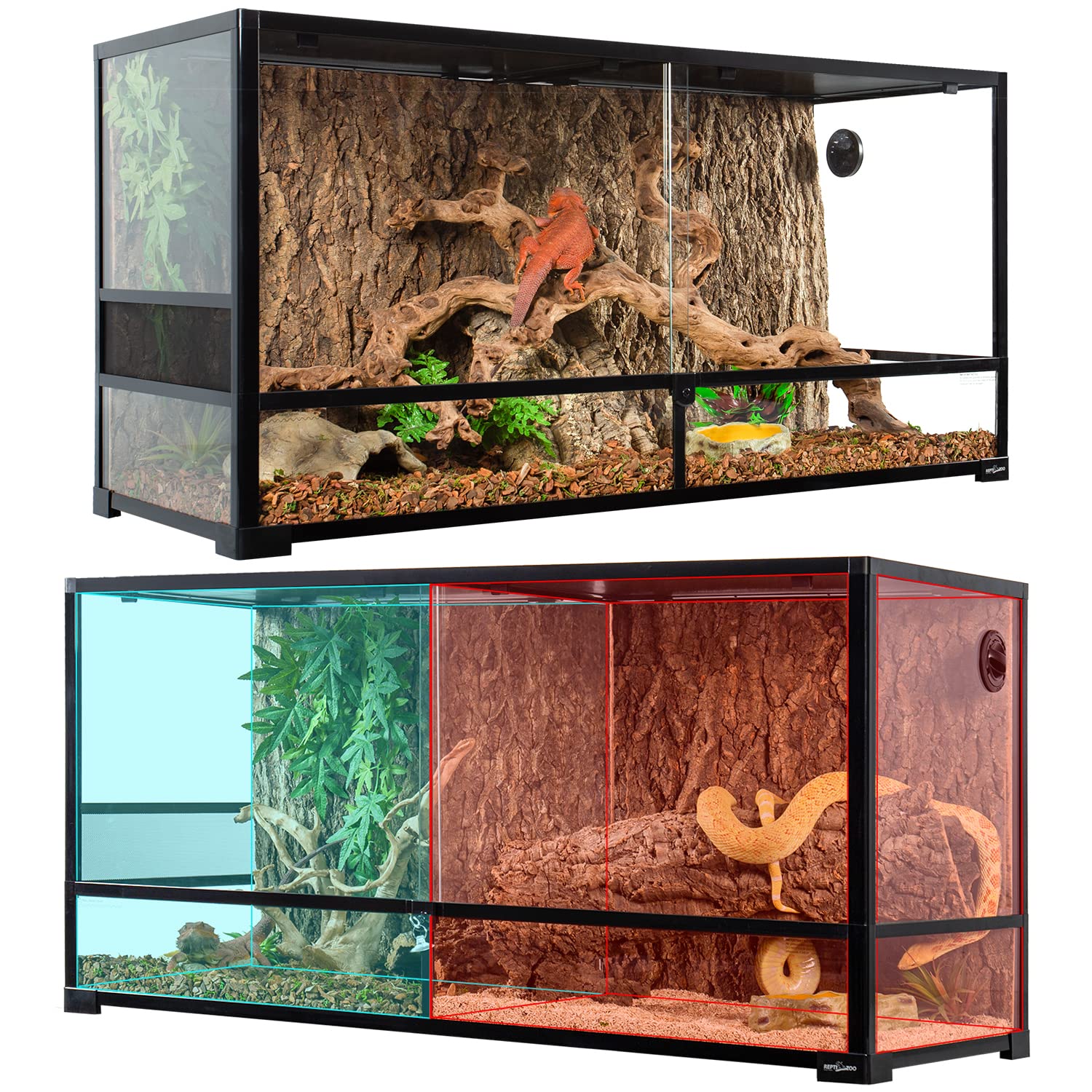 Mua REPTIZOO 88 Gallon Large Reptile Terrarium 48" x 18" x 24" Knock ...