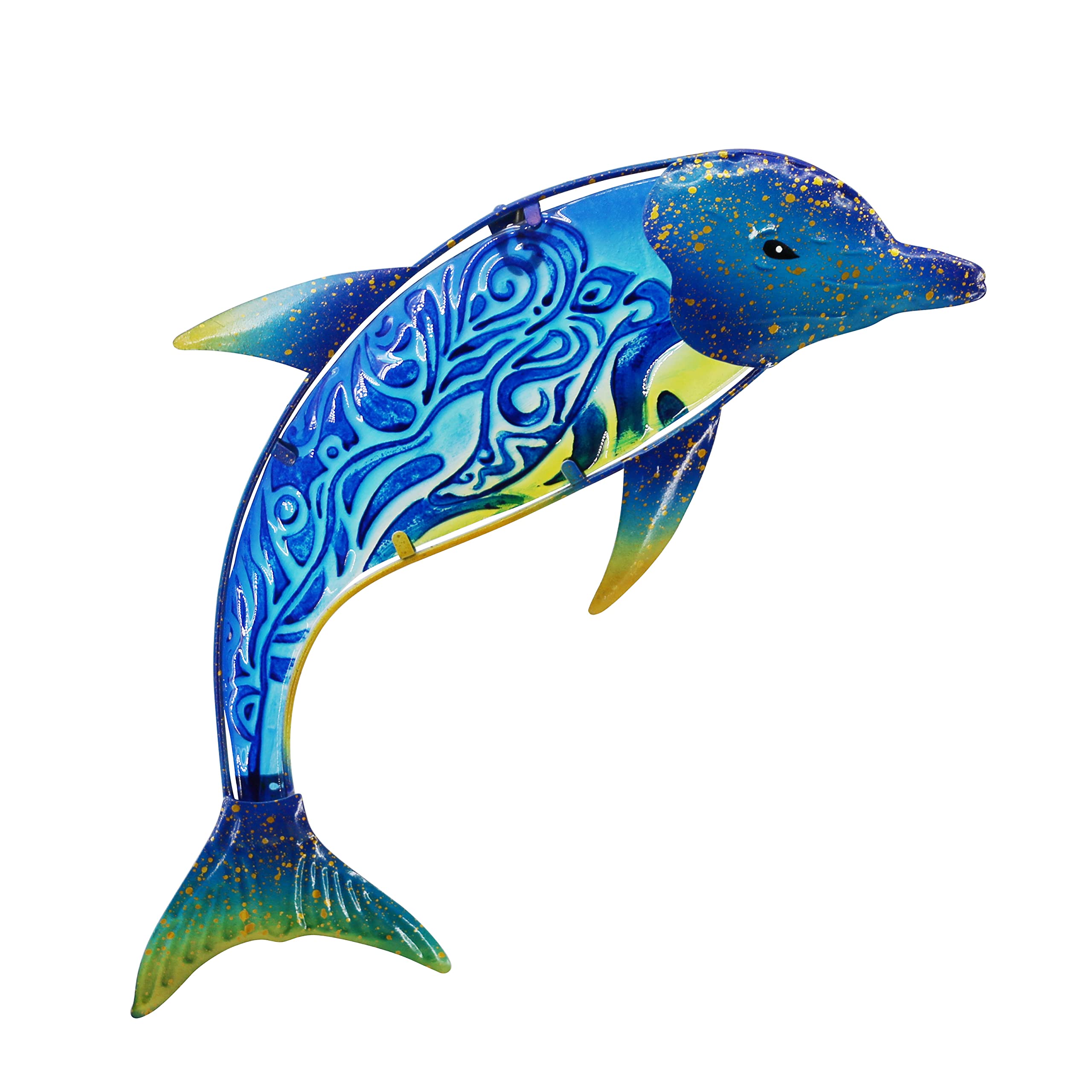 John's Studio Dolphin Wall Decor Outdoor Metal FIsh Sea Hanging Art Glass Sculptures Home Ocean ...