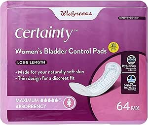 Amazon.com: Walgreens Certainty Women's Bladder Control Pads, Maximum ...