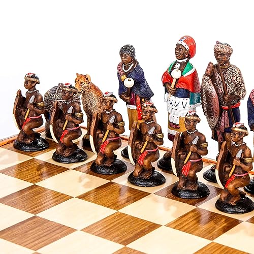 Kumbula i Africa Large African Tribal Chess Set - Zulu / Ndebele: Hand ...