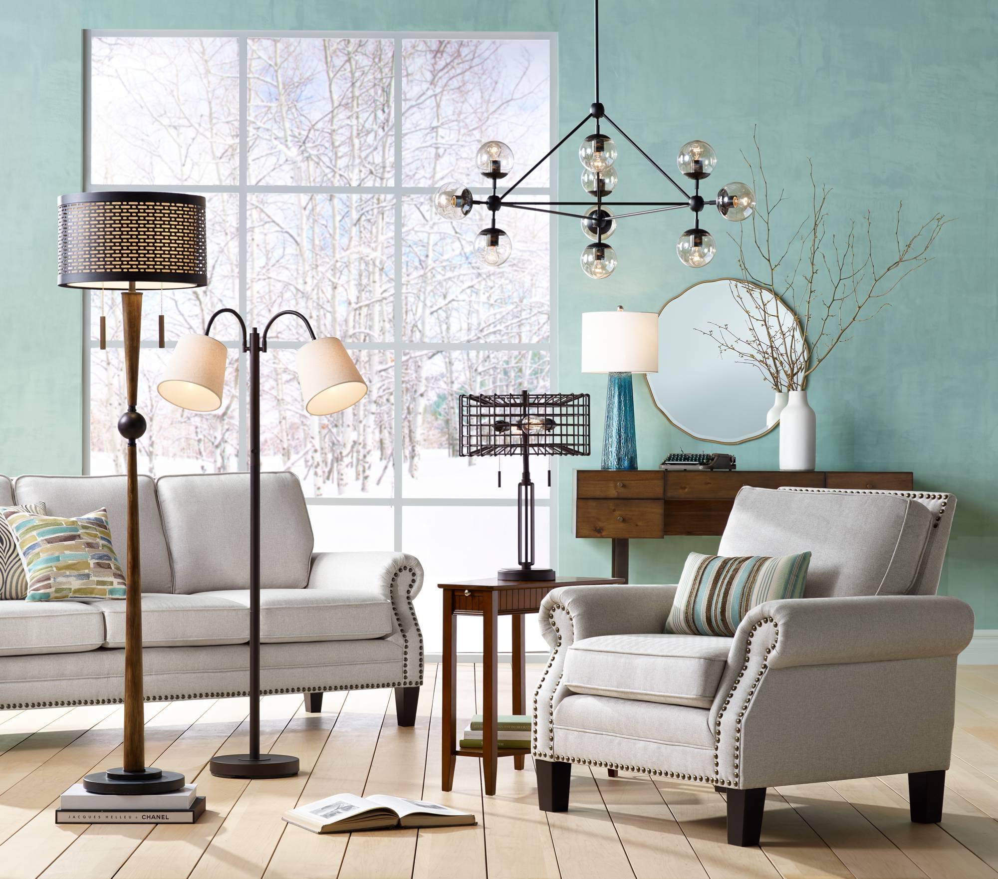 Franklin Iron Works Hunter Modern Mid Century Farmhouse Rustic Floor ...