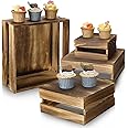 Amazon.com | Sieral 4 Pieces Wood Cupcake Display Stand Decorative ...