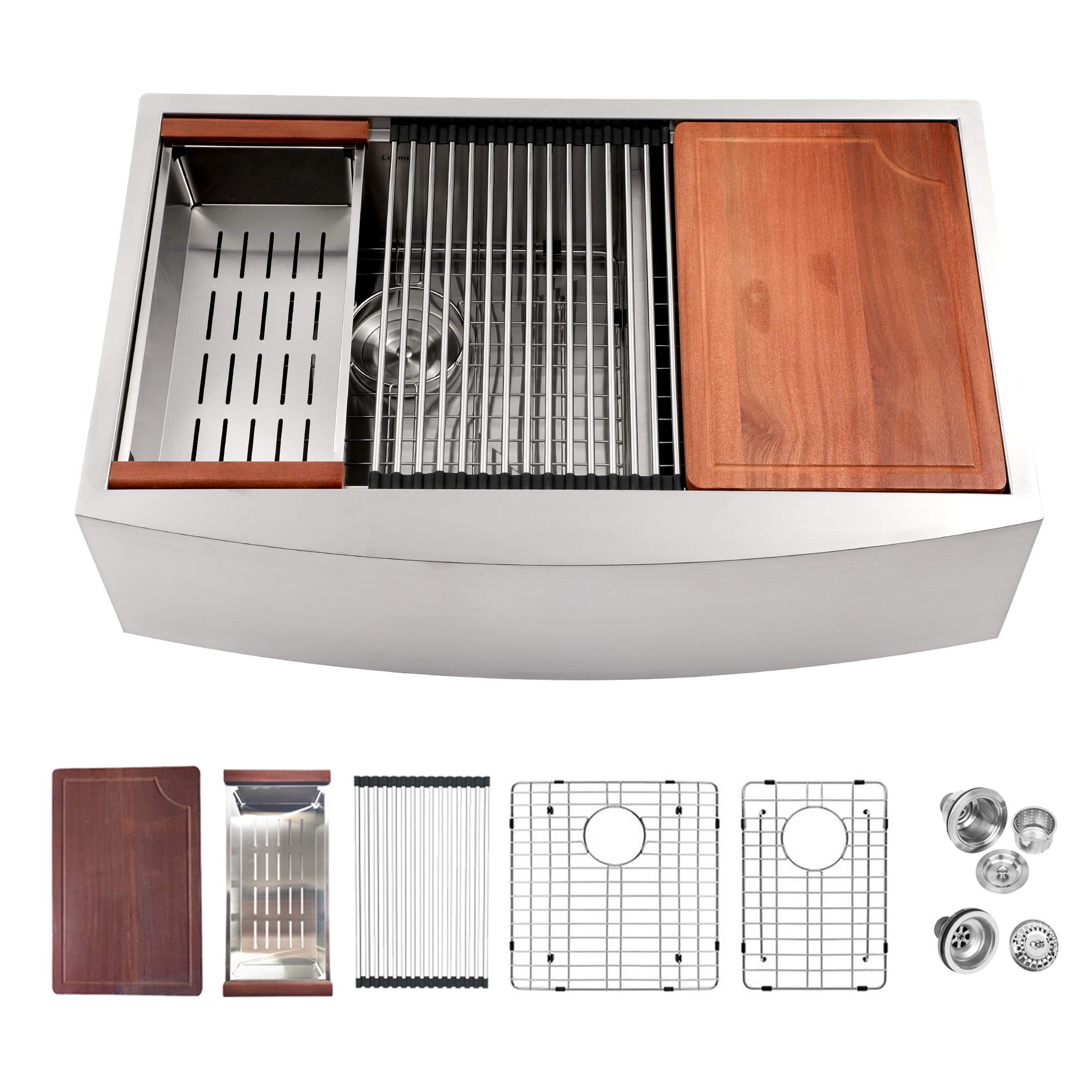 Buy 33 Double Farmhouse Sink - Logmey 33 inch Stainless Steel Apron ...