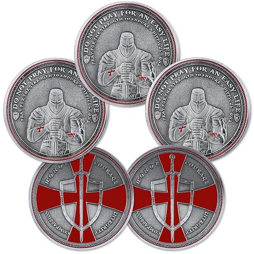 10PCS Knight Templar Red Cross Challenge Coin Religious Coin