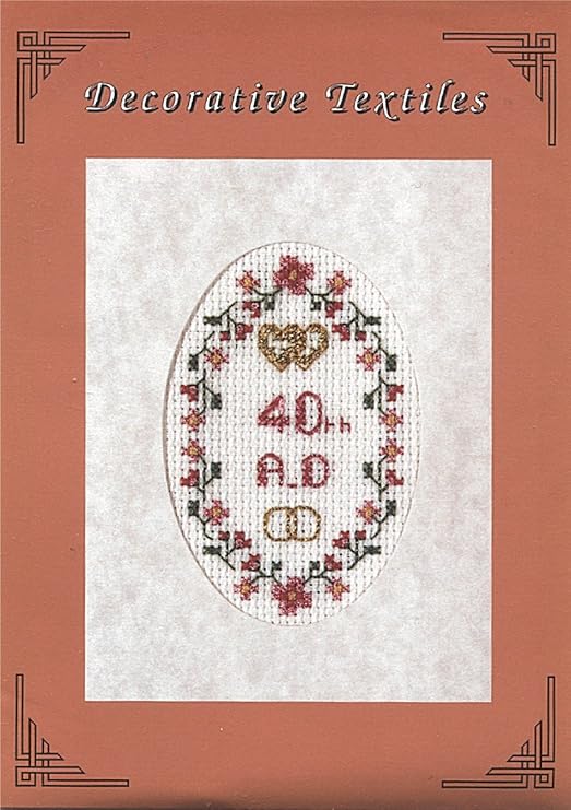 Ruby- 40th - Wedding Anniversary Counted Cross Stitch Card Kit: Amazon ...