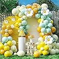 Amazon.com: Daisy Balloon Garland Arch Kit,Retro Yellow Green White Hippie Boho Balloons Garland ...