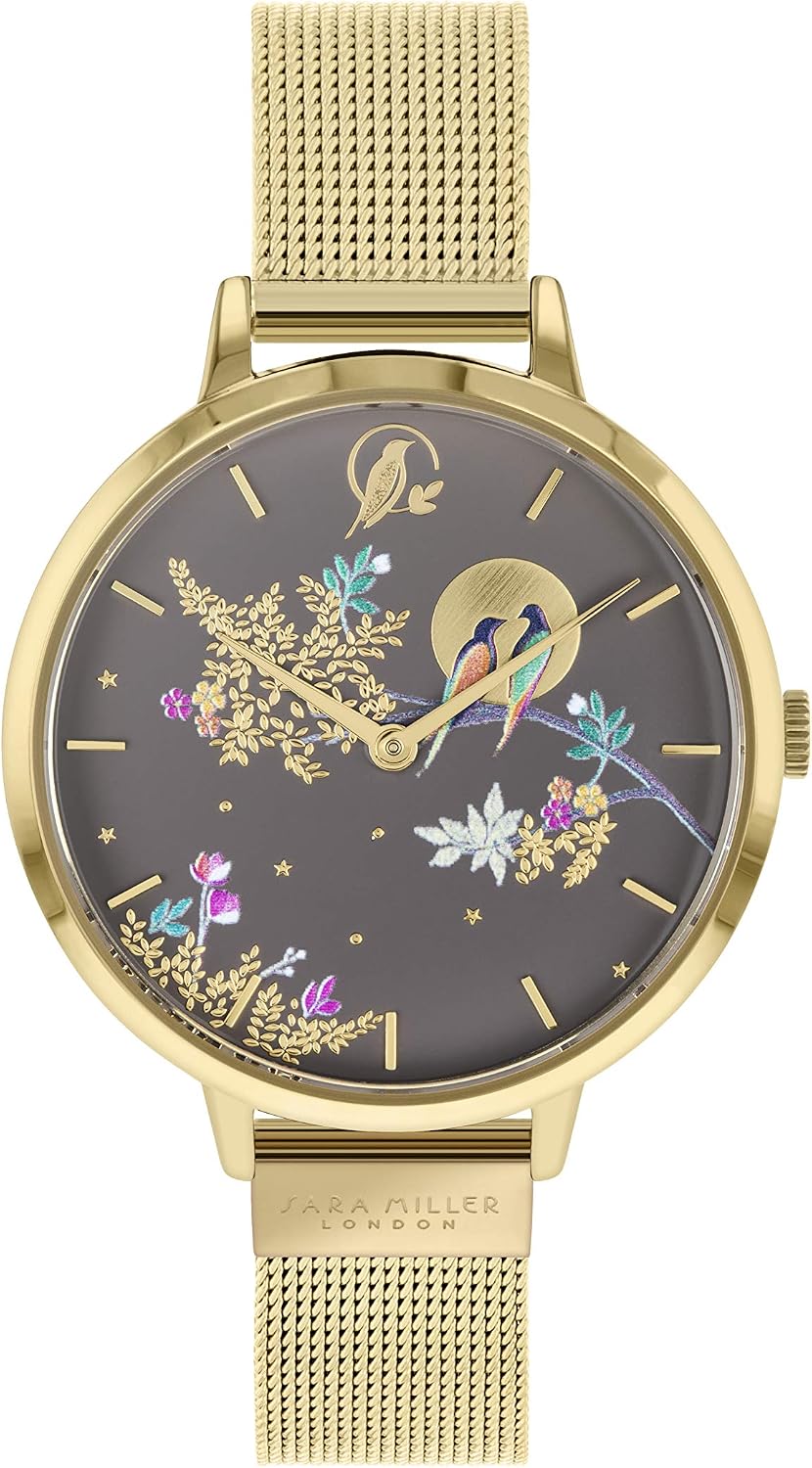 Sara Miller Chelsea Collection Gold Plated Mesh Strap Watch SA4014 ...