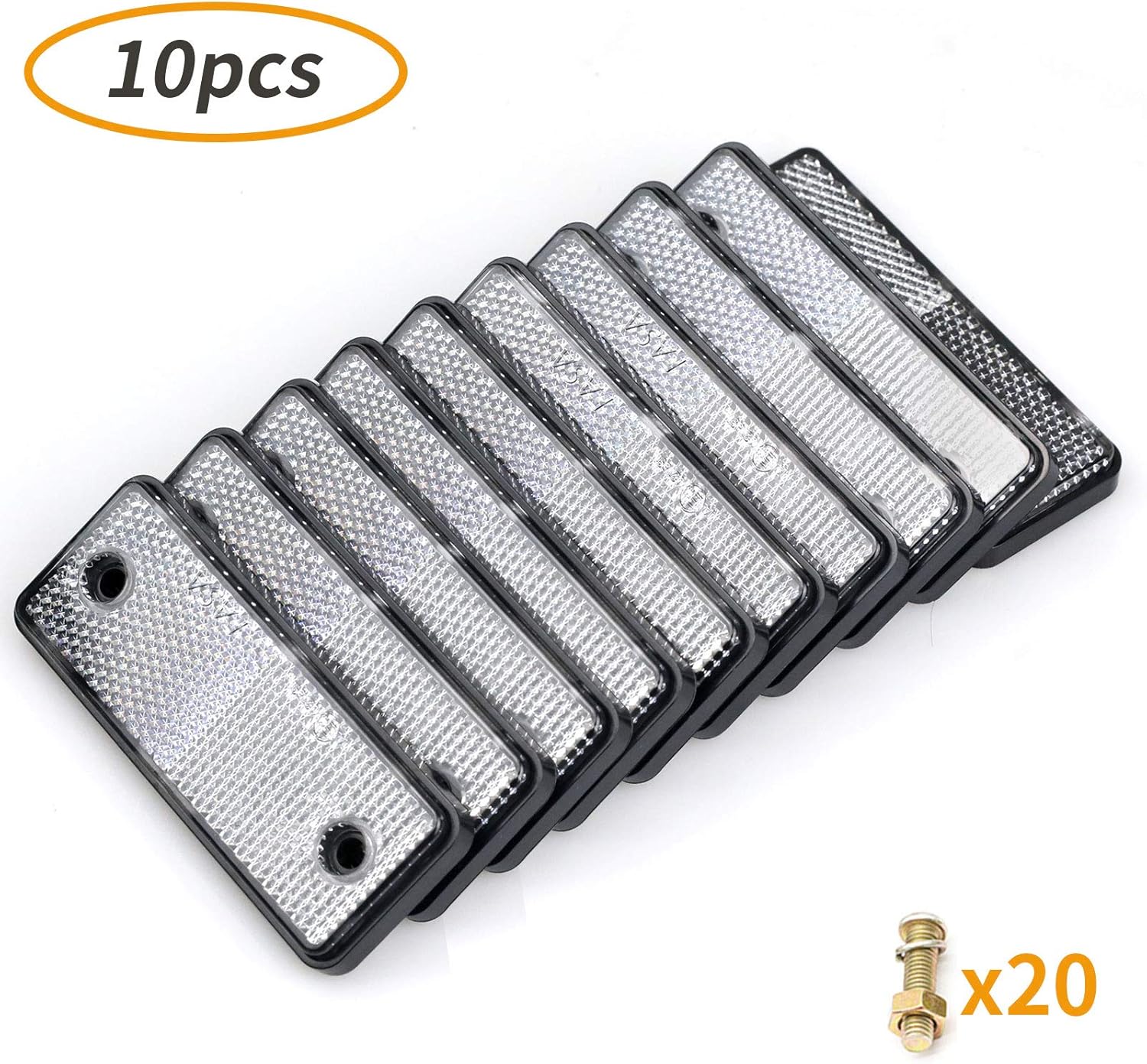 Yuanjoy 10 pieces Round Reflectors with Bolts and Nuts, Screw on Safety ...