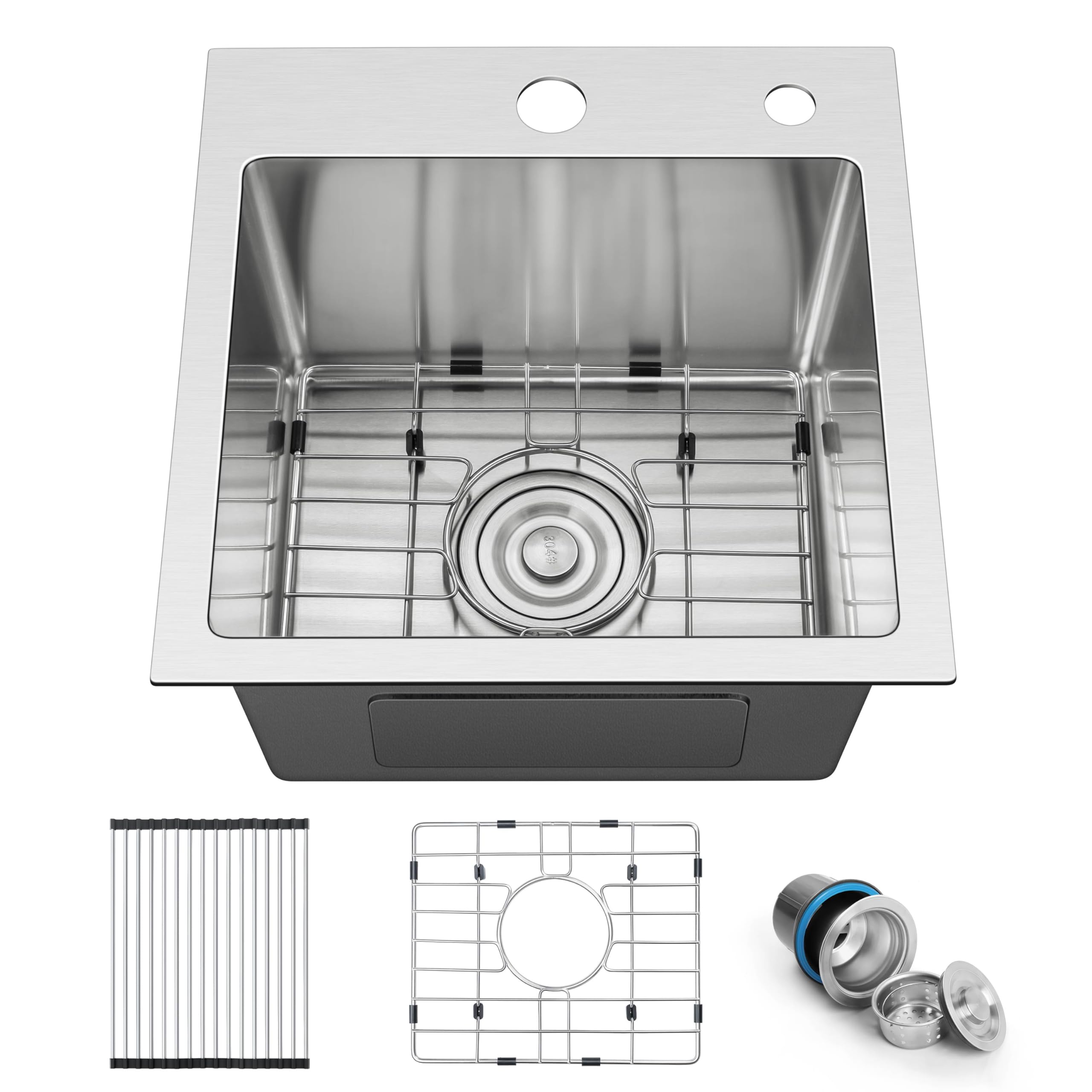 *USED MISSING PARTS*SCRATCHES IN SINK*Herogo 15×15 Inch Kitchen Bar ...