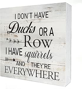 Amazon.com: Funny Office Quote I Don't Have Ducks or a Row Wooden Box Sign Desk Decor Rustic ...
