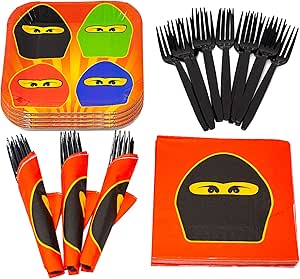 Amazon.com: Ninja Master Value Party Supplies Pack (for 16 Guests ...