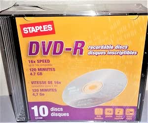Amazon.com: Staples DVD-R Recordable Discs, 10/Pack : Electronics