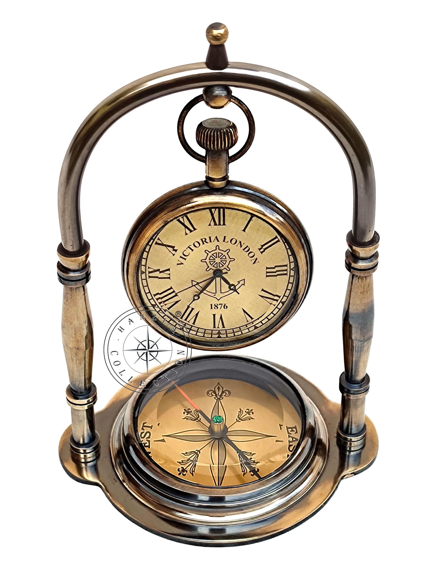 Mua Hanzla Collection Maritime Compass Base Nautical Table Clock Ship's ...
