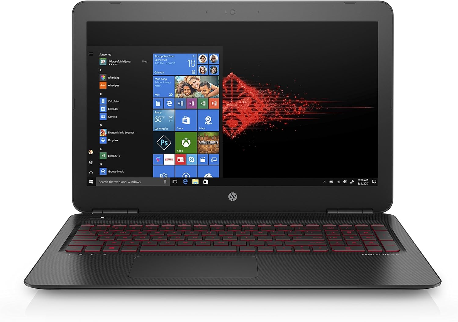 HP OMEN 15-ax201ng Portatile, 15.6", Intel Core i7-7700HQ, Nero ...