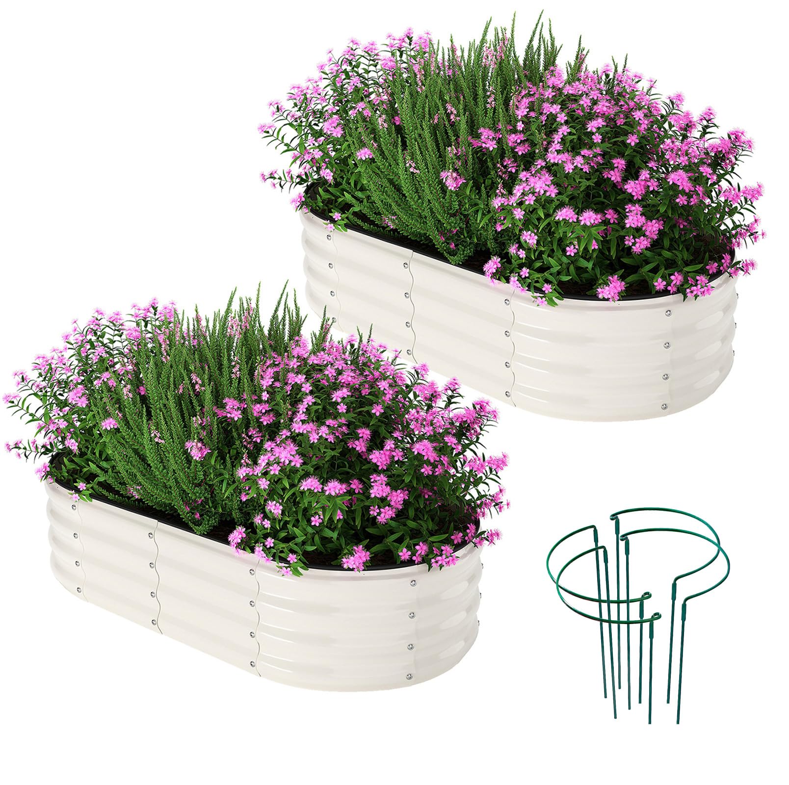 Galvanized Metal Planter Raised Garden Bed Kit for Gardening Outdoor ...