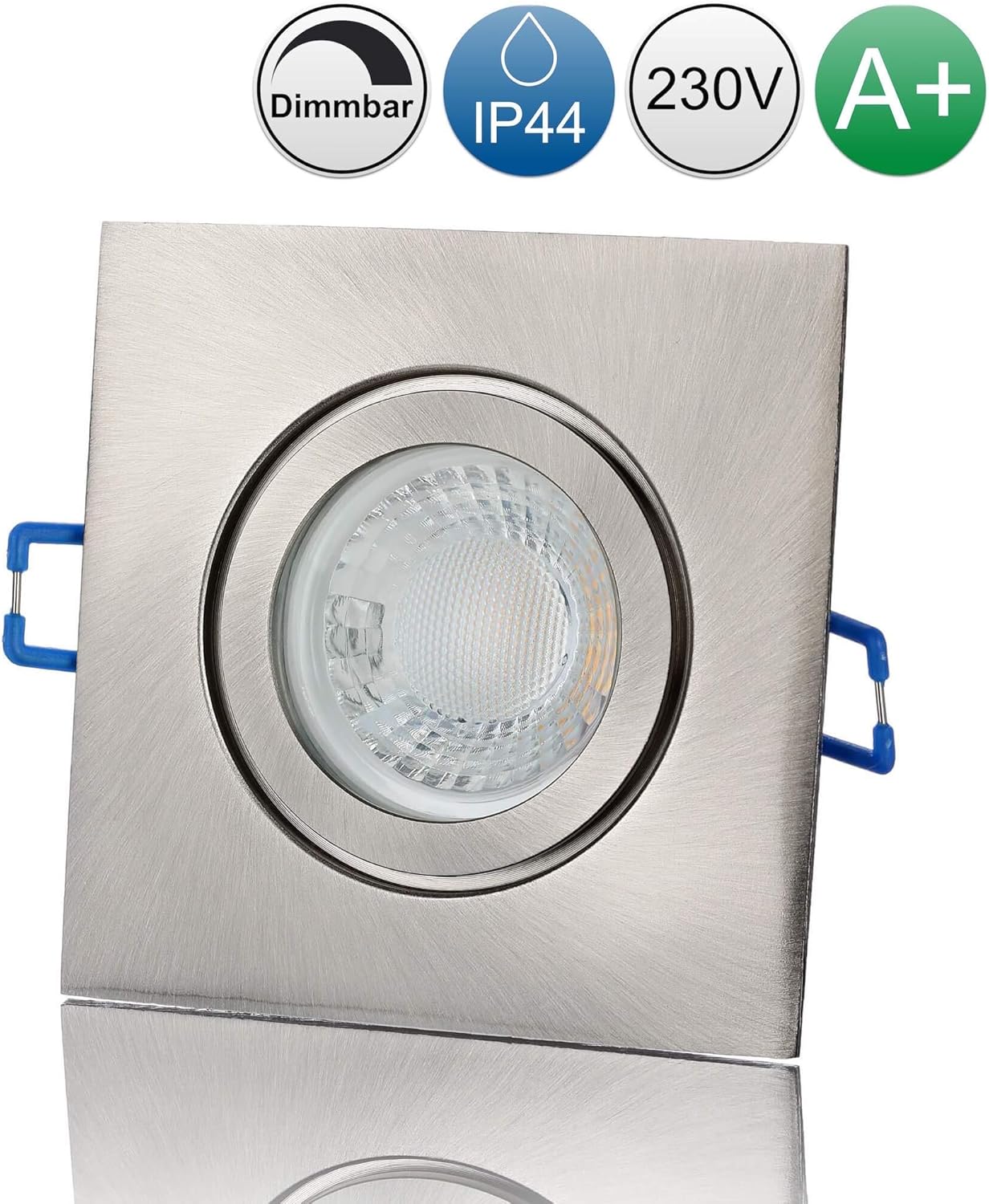 lambado® Premium LED Spot IP44 Dimmbar Edelstahl gebürstet - Hell ...