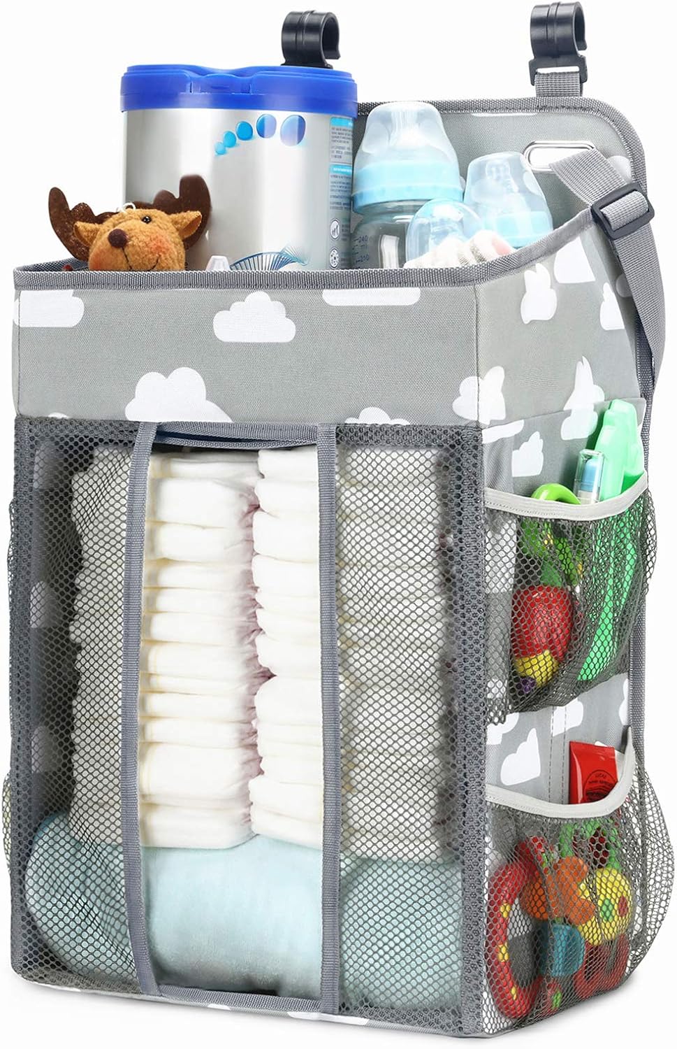 Magicfly Hanging Nappy Diaper Caddy Organiser, Bed Crib Nappy Organiser ...