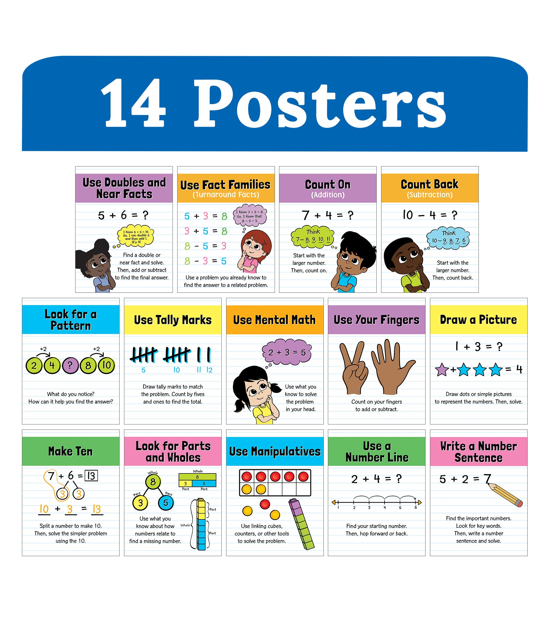 Mua Carson Dellosa Math Strategies Posters, 8.5" x 11" Math Posters for ...