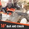 MAXLANDER 40V Cordless Brushless Chainsaw 16 Inch Electric Battery ...