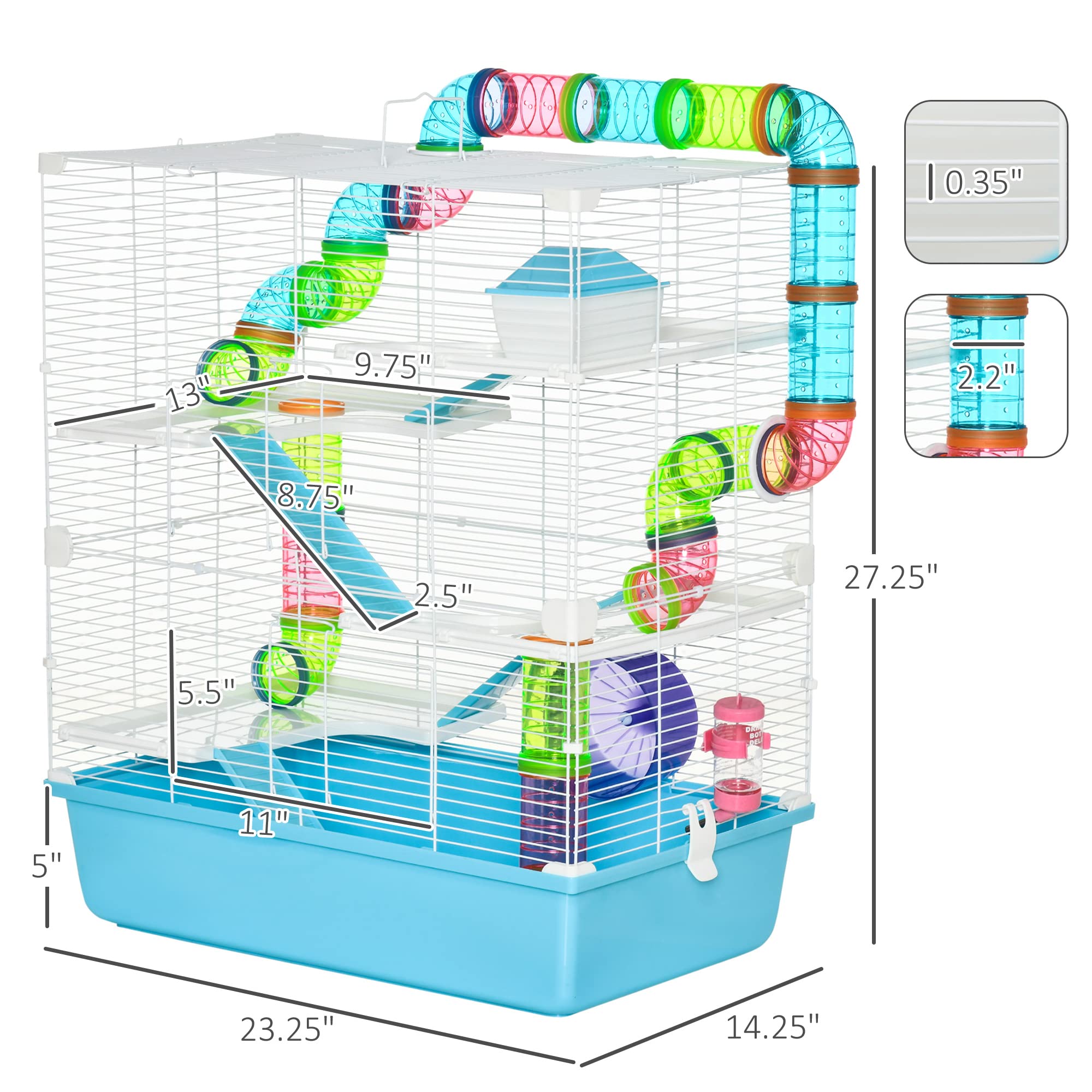 Mua PawHut Extra Large 23" Hamster Cage with Tubes and Tunnels ...