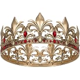 Amazon.com: S SNUOY Gold King Crown for Men Medieval Crowns Royal Metal ...