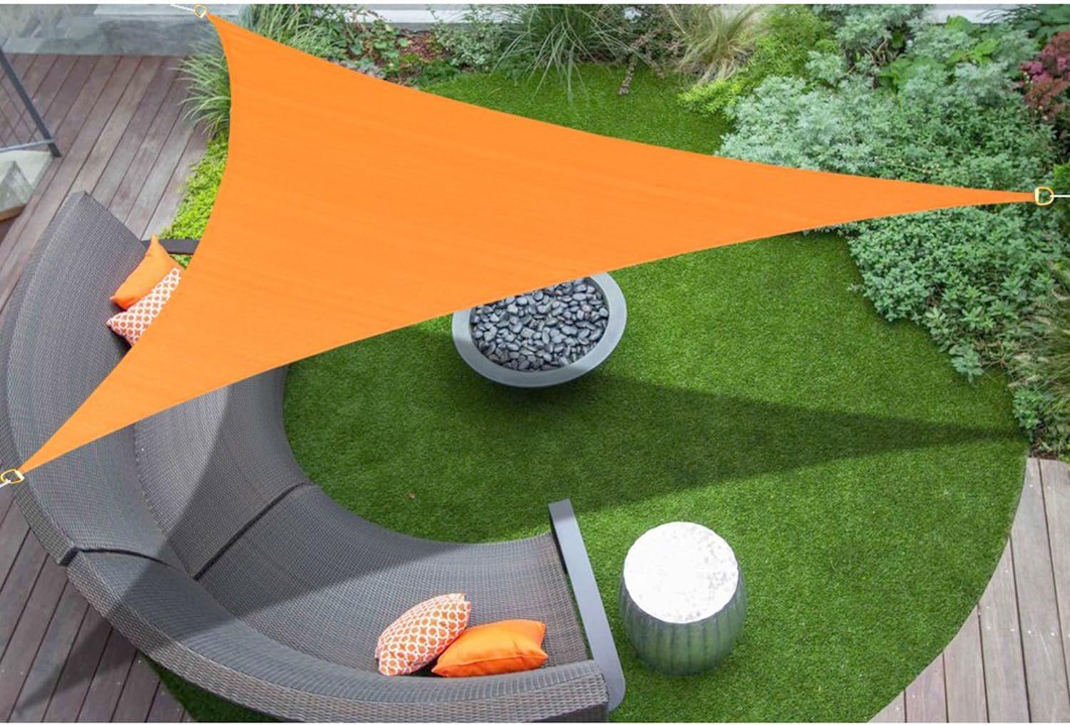 Amazon.com : E&K Sunrise 16' x 16' x 16' Sun Shade Sail Orange ...