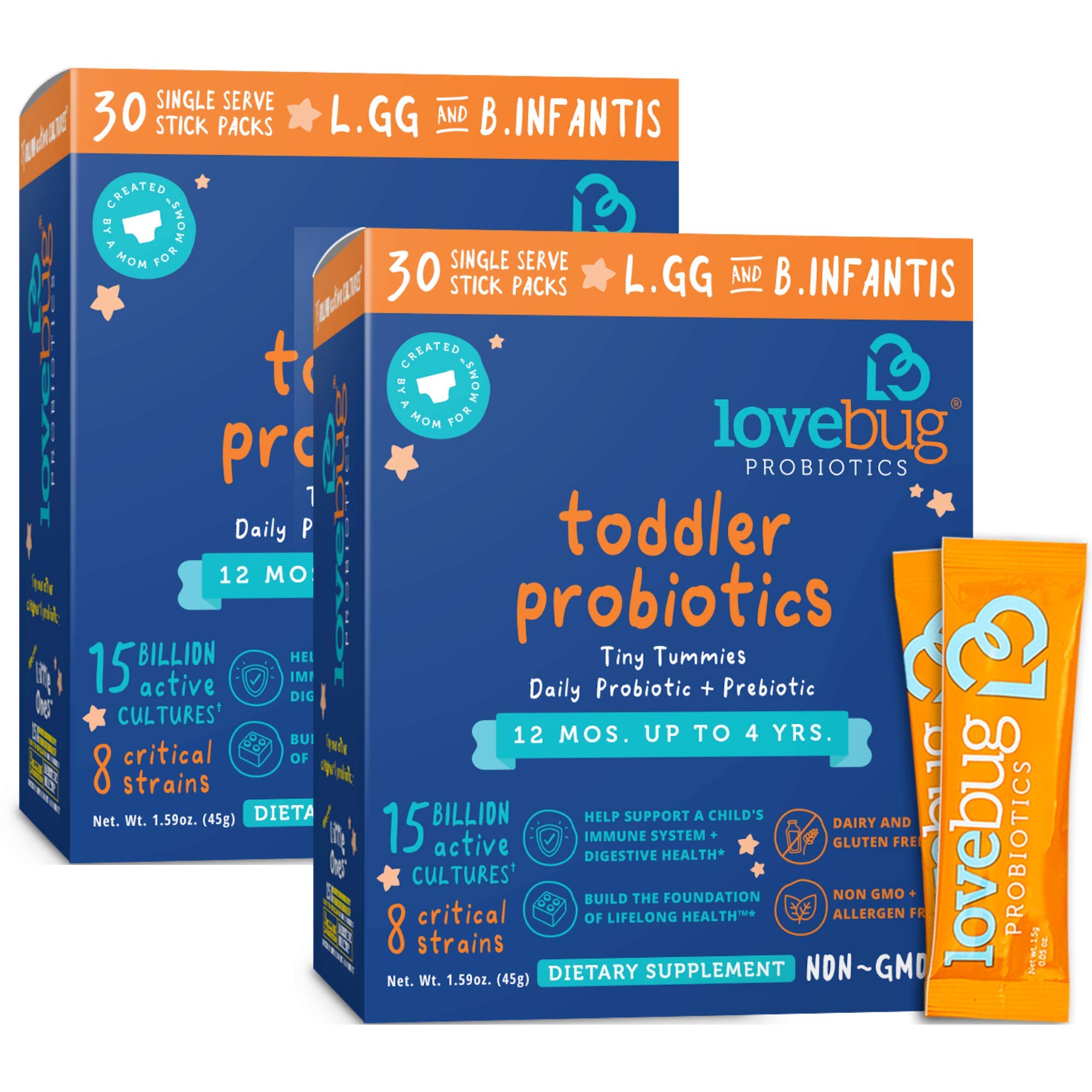 Lovebug Probiotic and Prebiotic for Kids, 15 Billion CFU, for Children ...