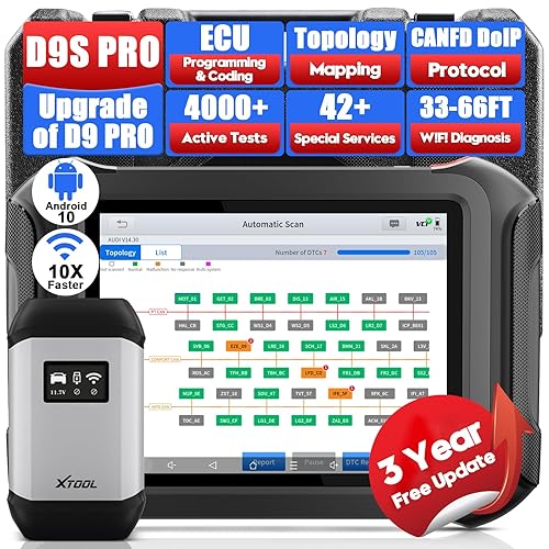 XTOOL D9S PRO Diagnostic Scan Tool: 2024 New Upgraded of D9 PRO, Topology Map, ECU Programming ...