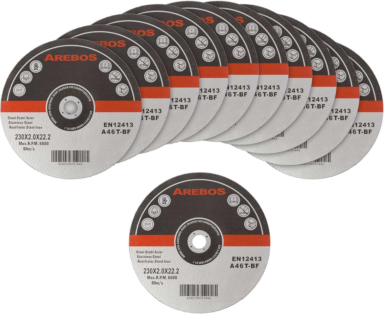 50 X Cutting Discs 230mm Metal Stainless Steel Cutting Slitting Discs 50-x-cutting-discs-230mm-metal-stainless-steel-cutting-slitting-discs