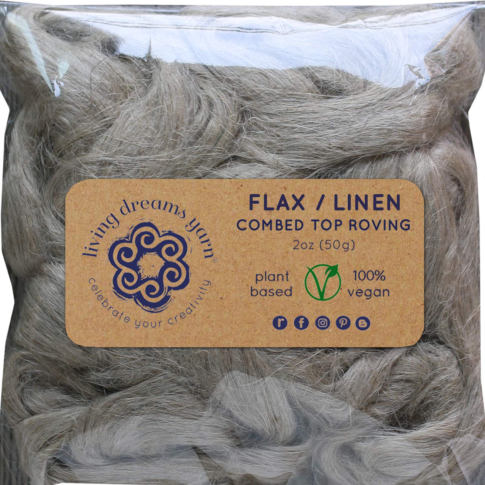 Flax Fiber For Spinning Blending And Fiber Arts. Natural Undyed Vegan ...
