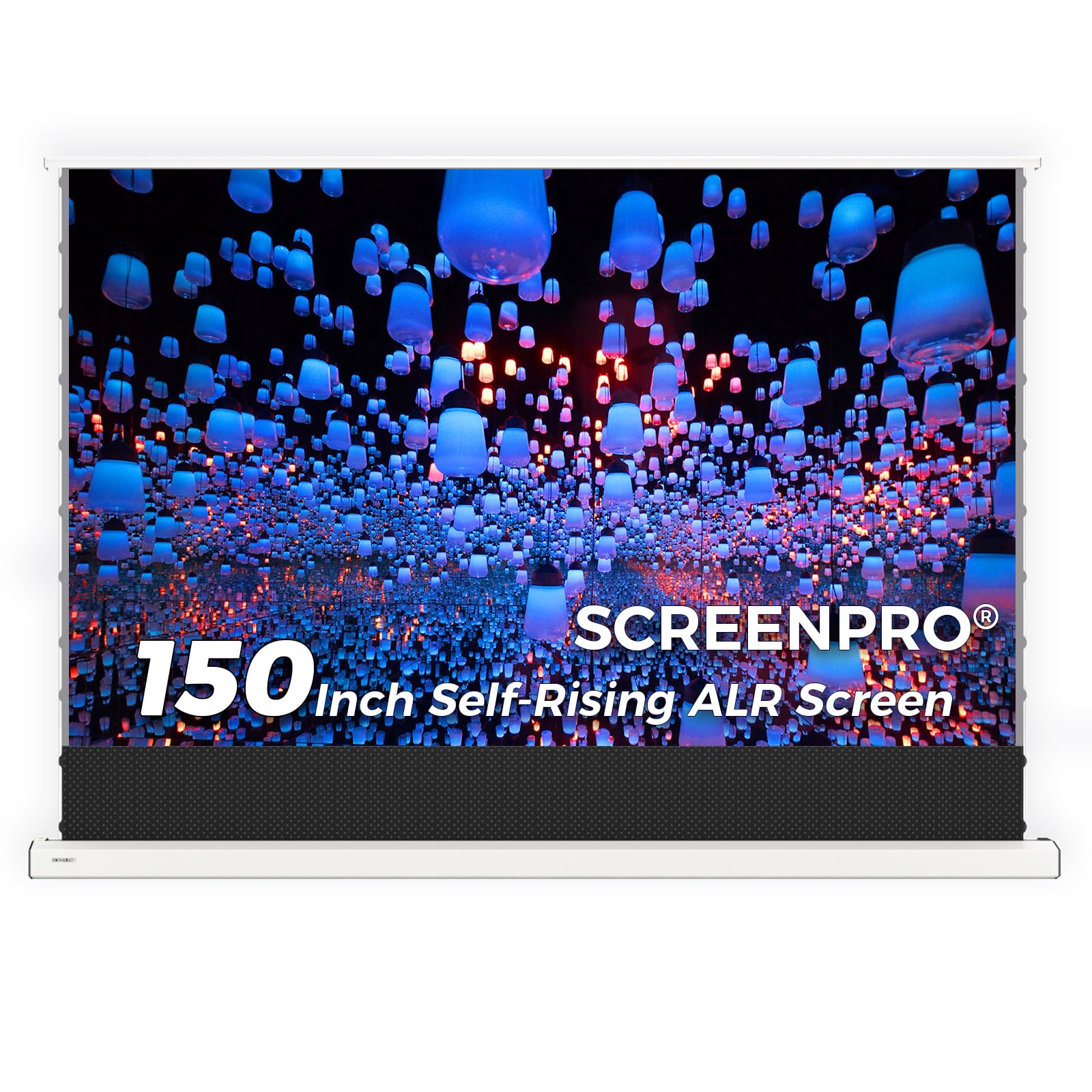 SCREENPRO 150 inch Tensioned Floor Rising Projector Screen, Motorized ...