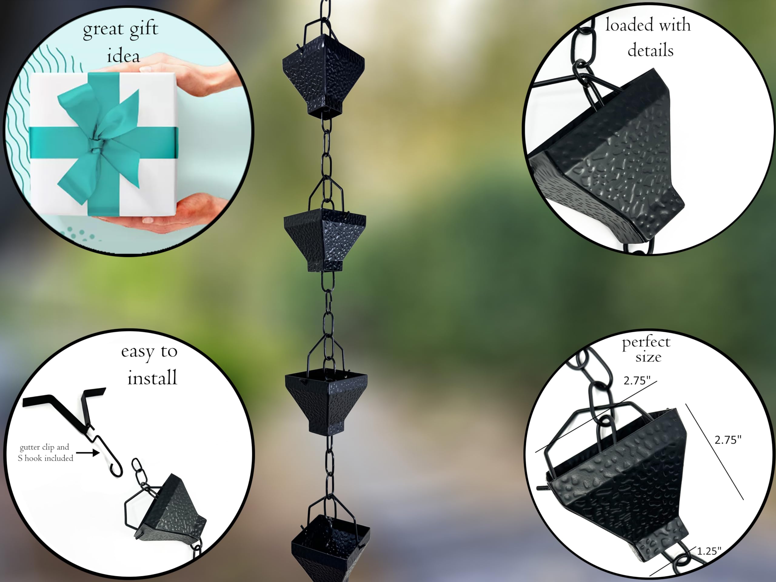 Mua Rain Chains for Gutters | Rainwater Catcher & Diverter | 8.5 FT ...