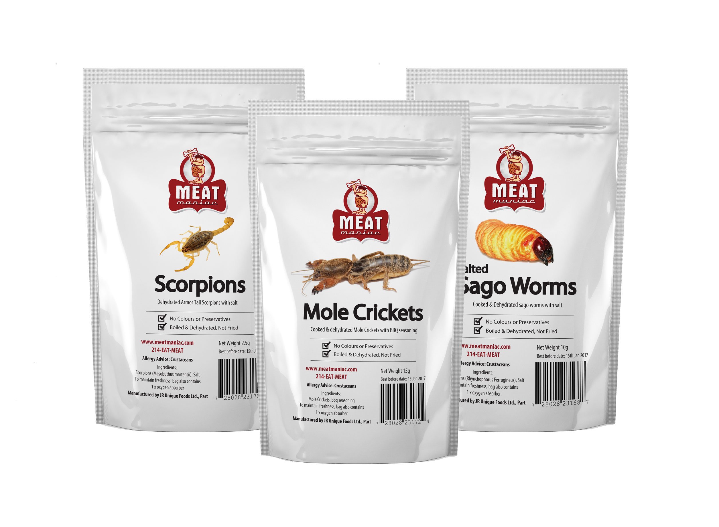 Meat Maniac Edible Insect Sampler Gift Pack | Salted Armor Tail ...